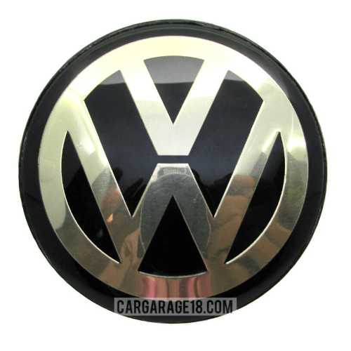 SIZE 75mm BLACK CHROME WHEEL CENTER CAP VOLKSWAGEN