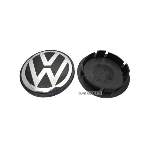 SIZE 77mm BLACK CHROME WHEEL CENTER CAP VOLKSWAGEN
