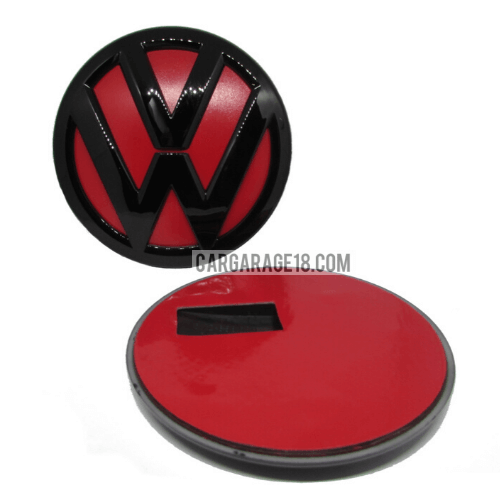 SIZE 11.2cm BLACK RED VOLKSWAGEN LOGO EMBLEM
