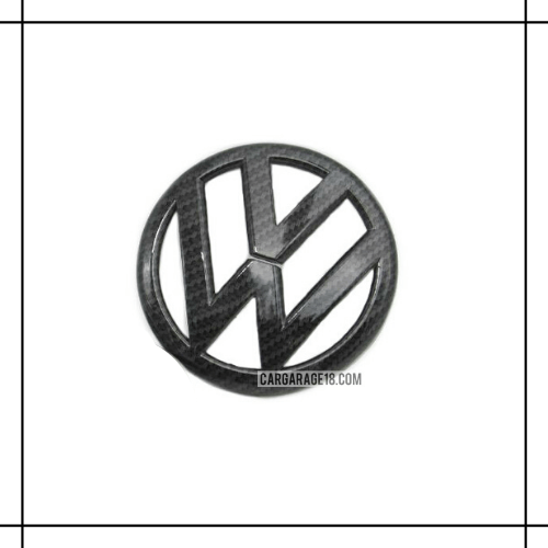 SIZE 11.2cm GLOSSY BLACK CARBON VOLKSWAGEN LOGO EMBLEM