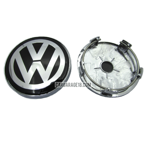 SIZE 60mm BLACK CHROME WHEEL CENTER CAP VOLKSWAGEN