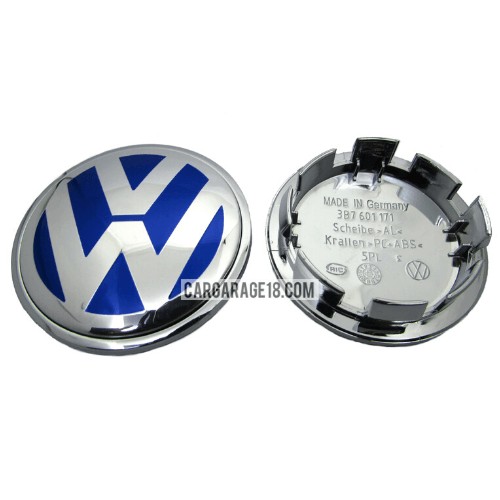 SIZE 65mm BLUE CHROME WHEEL CENTER CAP FOR VOLKSWAGEN