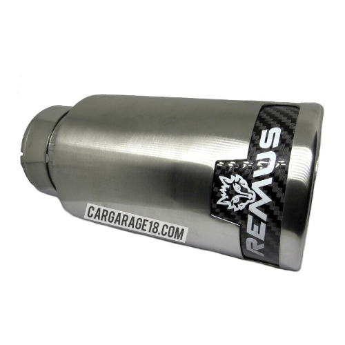 SIZE 60-63mm CHROME REMUS LOGO MUFFLER