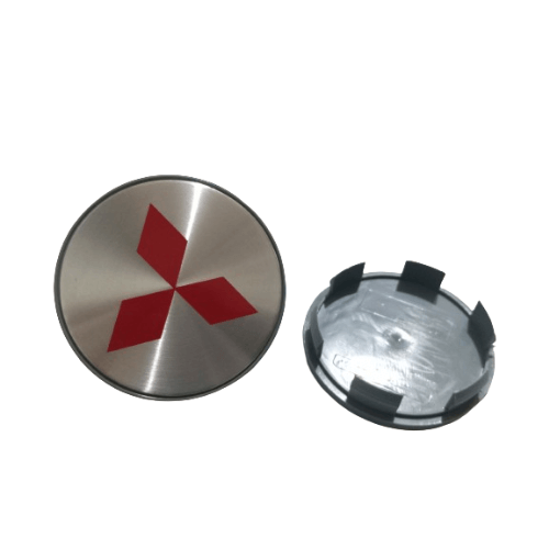 Mitsubishi Wheel Center Cap - Size 68mm - Chrome Red