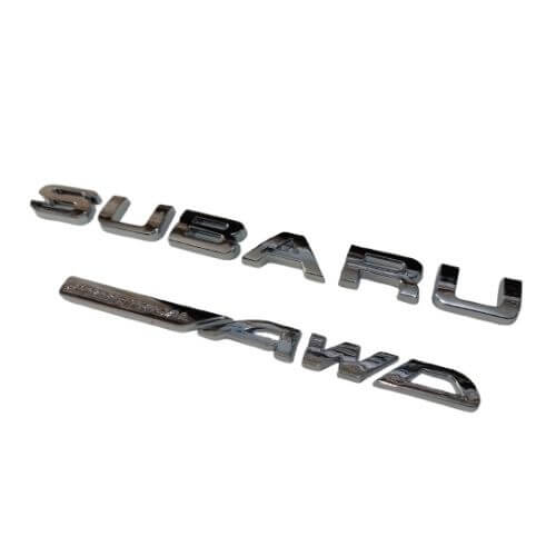 Chrome Subaru Symmetrical AWD Letter Emblem - CarGarage18